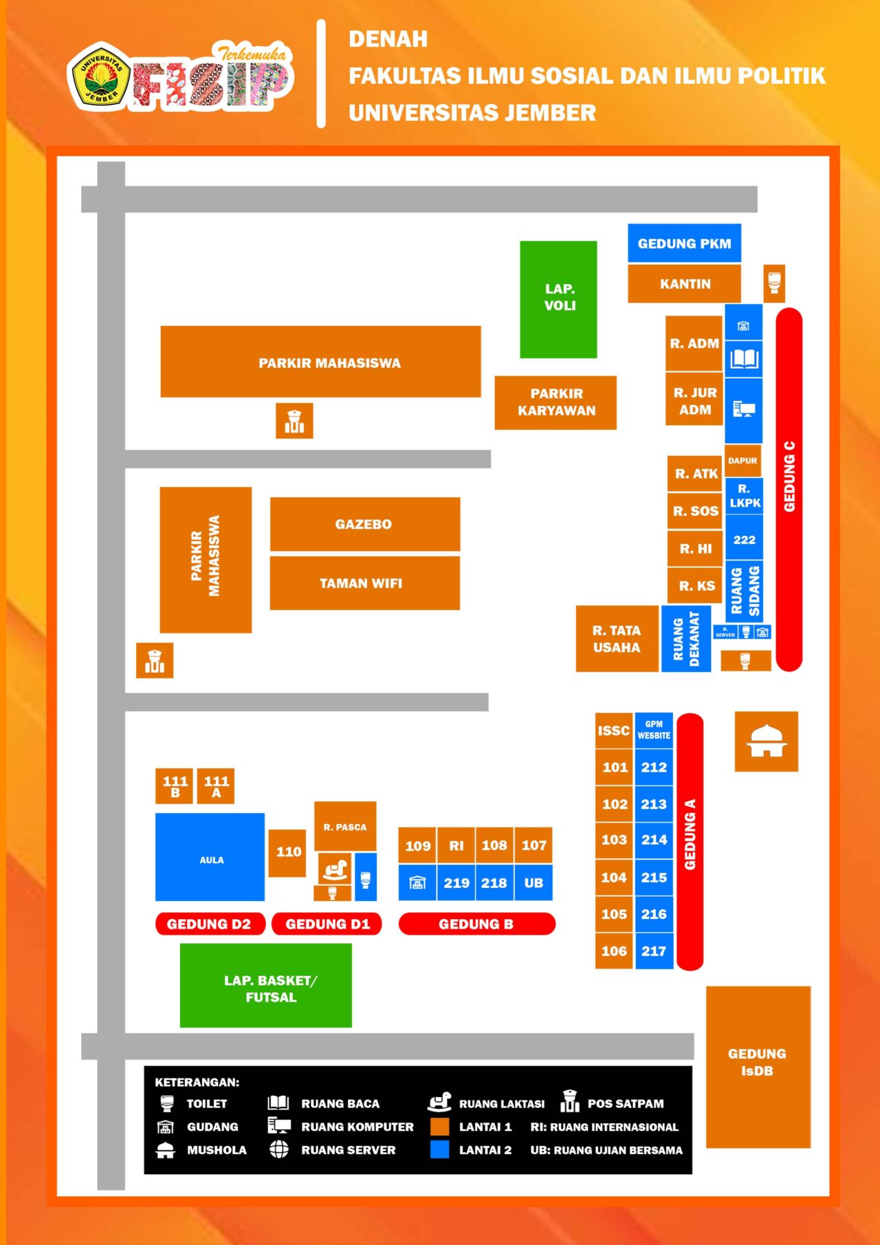 Denah FISIP | Fakultas Ilmu Sosial dan Politik Unggulan di Jawa Timur